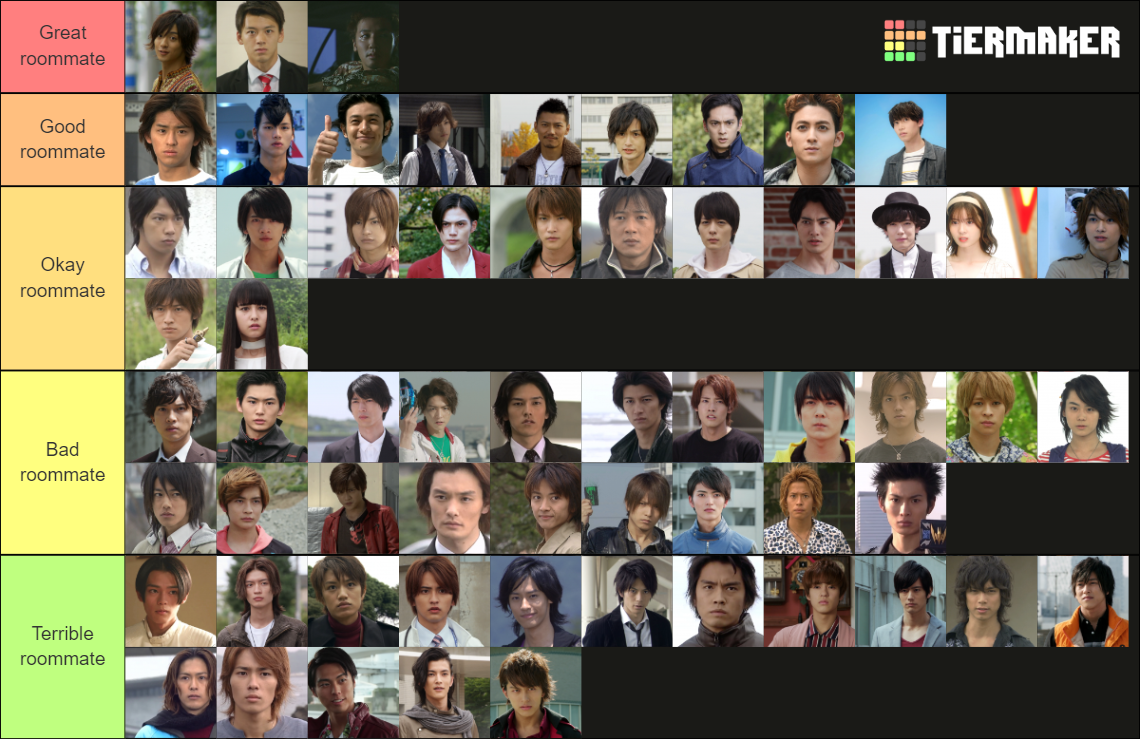 Kamen Riders as Roommates Tier List (Community Rankings) - TierMaker