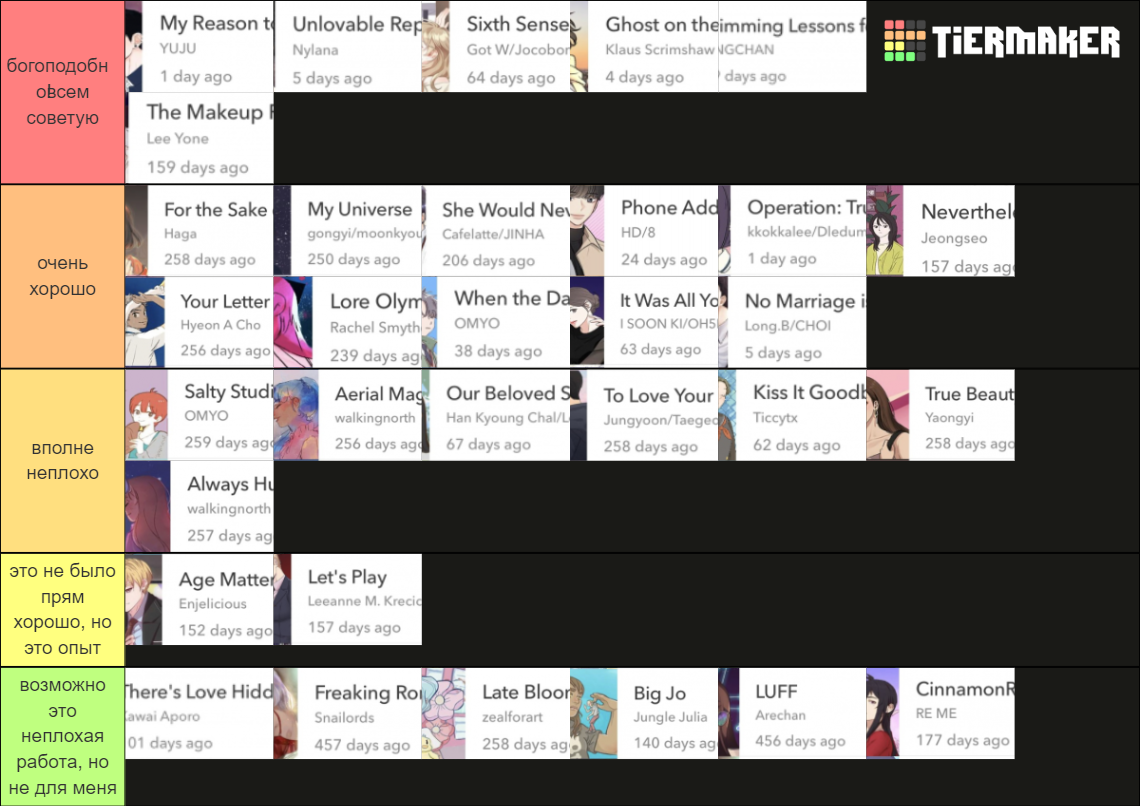 webtoon romance Tier List (Community Rankings) - TierMaker