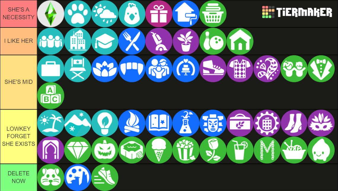 The Sims 4 Packs Ranking (2022) Tier List (Community Rankings) - TierMaker