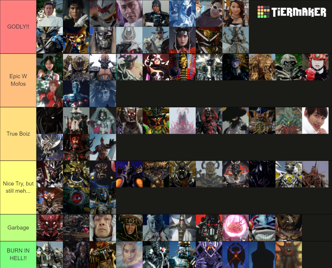 Super Sentai Villains! (Goranger - GoZyuger) Tier List (Community ...