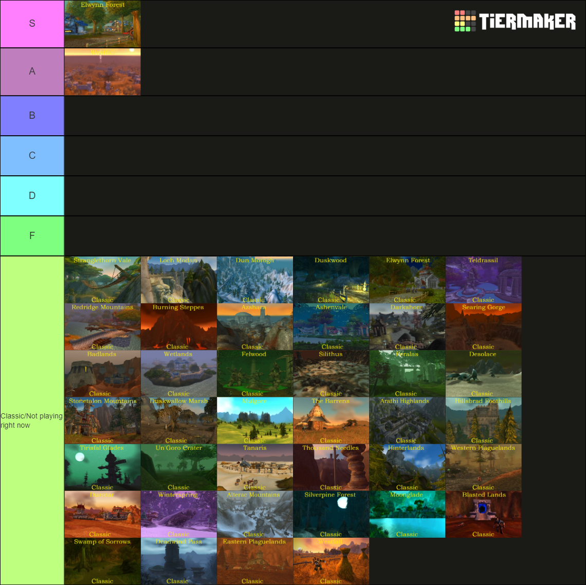 World of Warcraft - All Zones Tier List (Community Rankings) - TierMaker