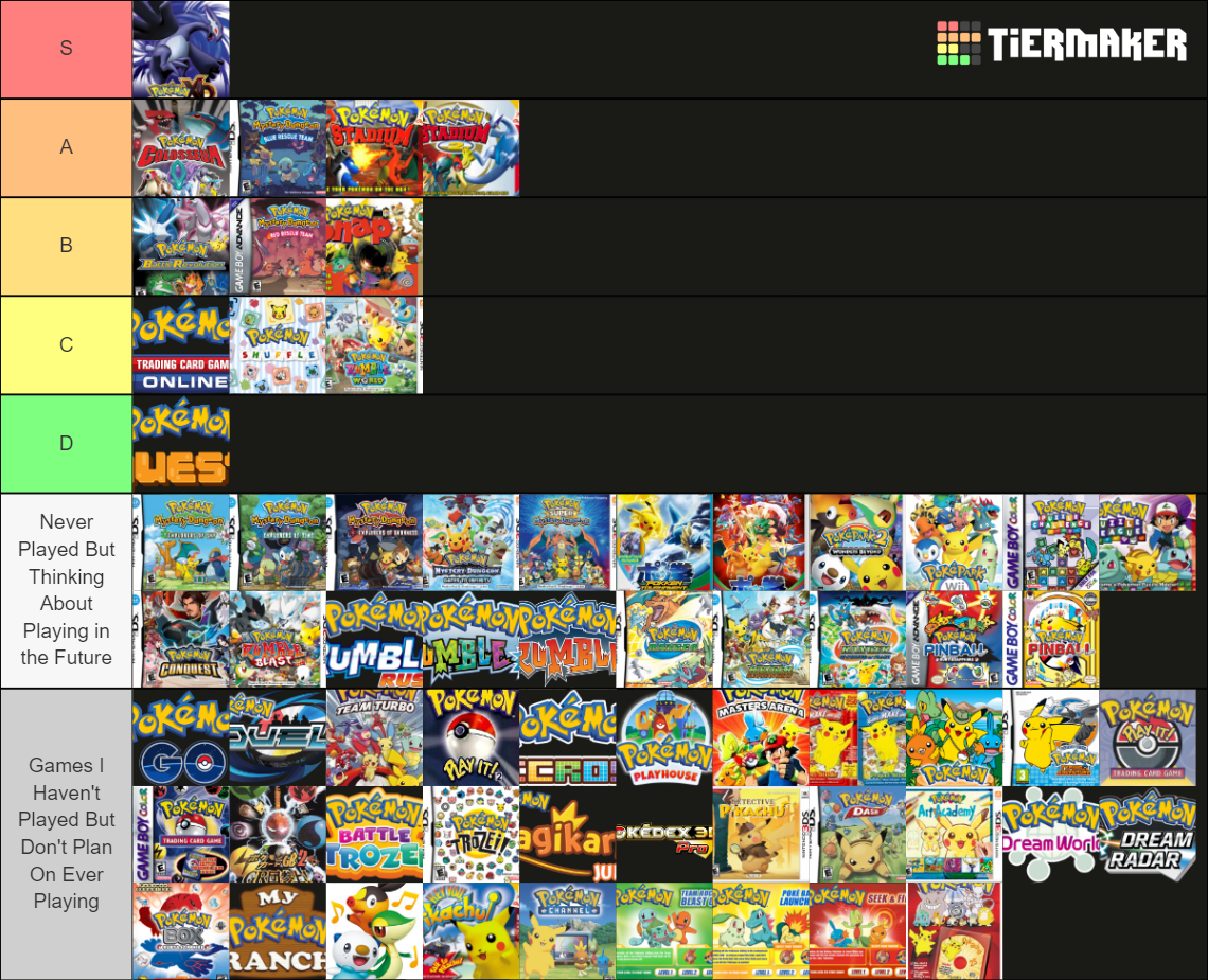 ALL Pokemon Games Tier List (Community Rankings) - TierMaker