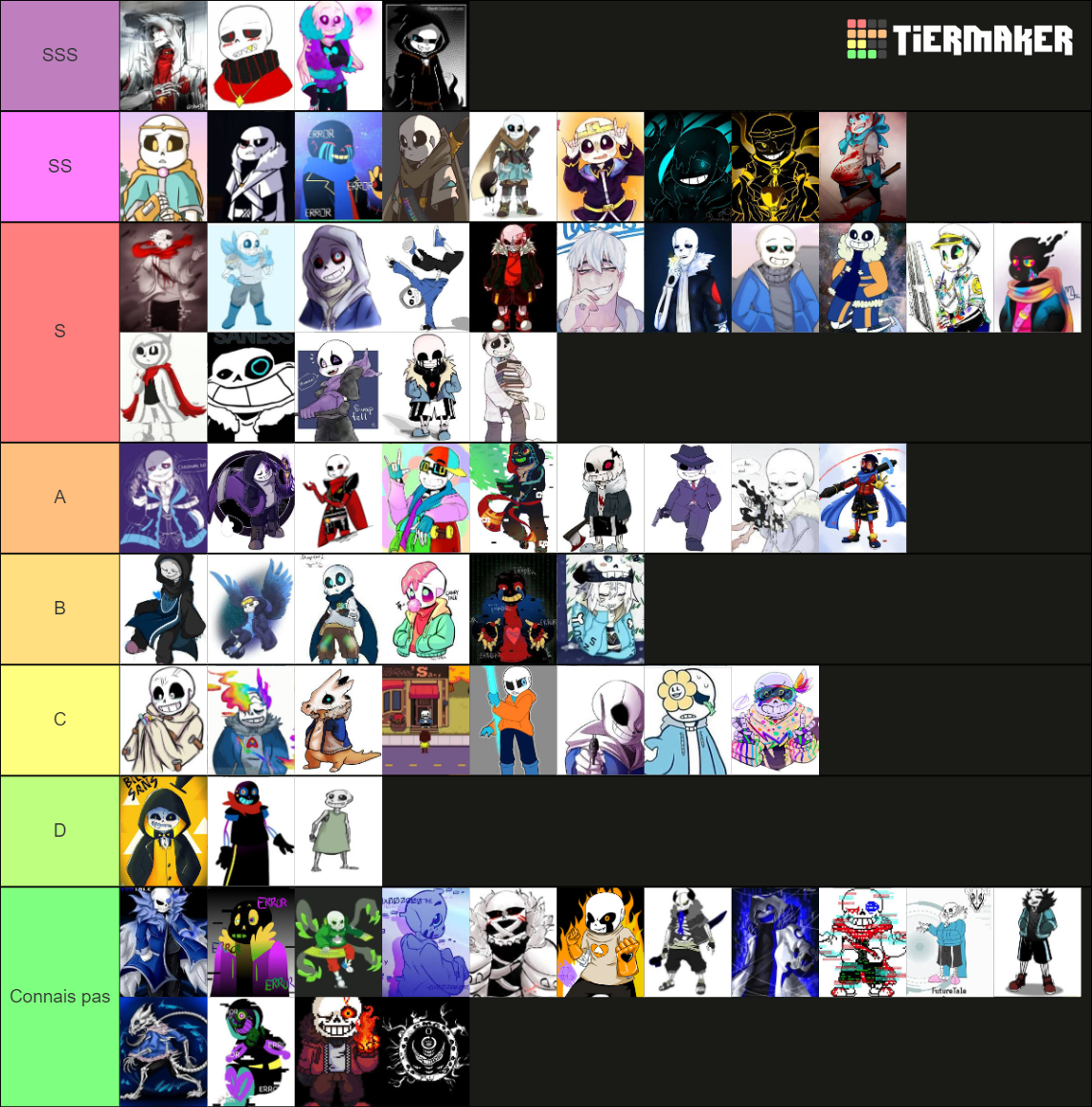 Undertale Aus - Sans (Remake) Tier List (Community Rankings) - TierMaker