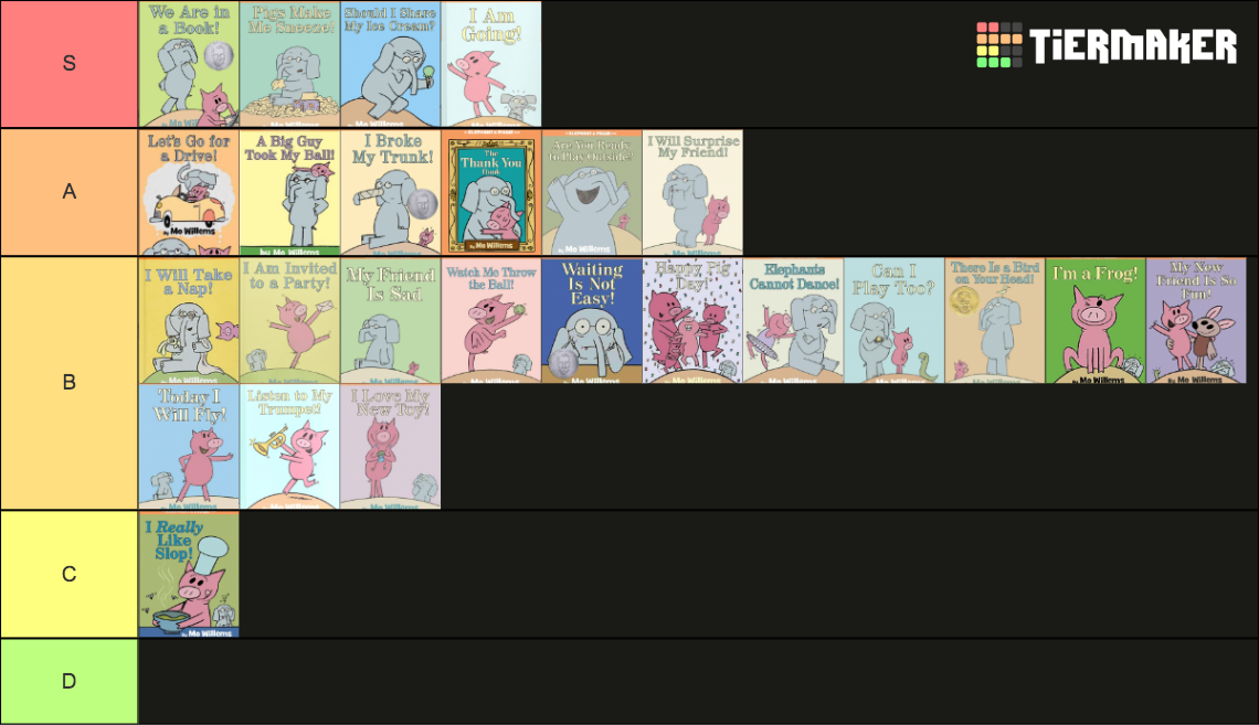 Piggie And Gerald Books Tier List (Community Rankings) - TierMaker