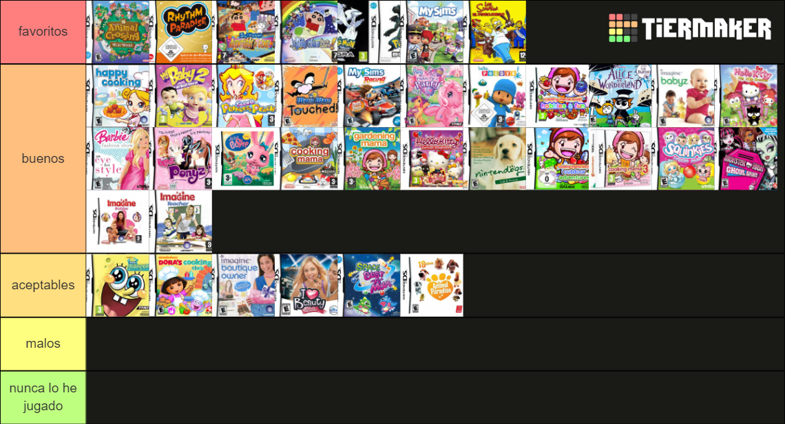 juegos nintendo ds Tier List (Community Rankings) - TierMaker