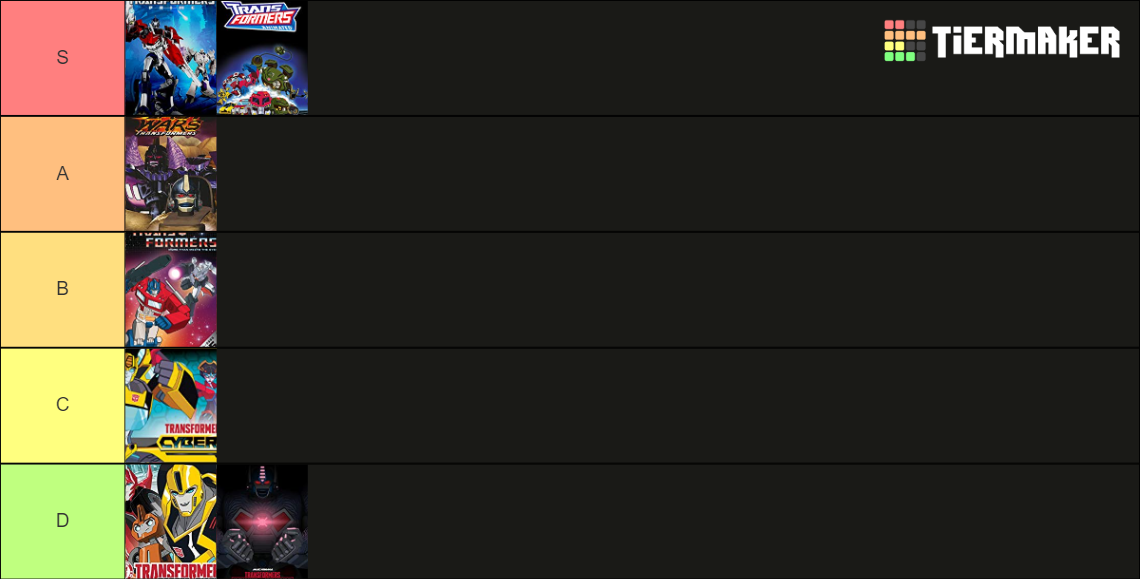 Best Transformers Shows Tier List (Community Rankings) - TierMaker