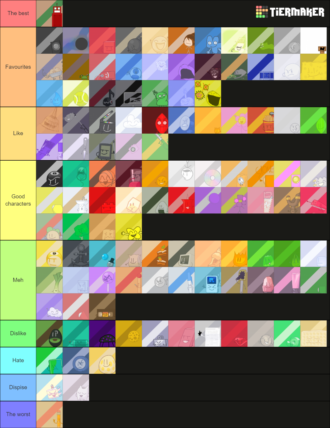 BFDI SERIES CHARACTERS Tier List (Community Rankings) - TierMaker BFDI SERIES CHARACTERS Tier List (Community Rankings) - TierMaker