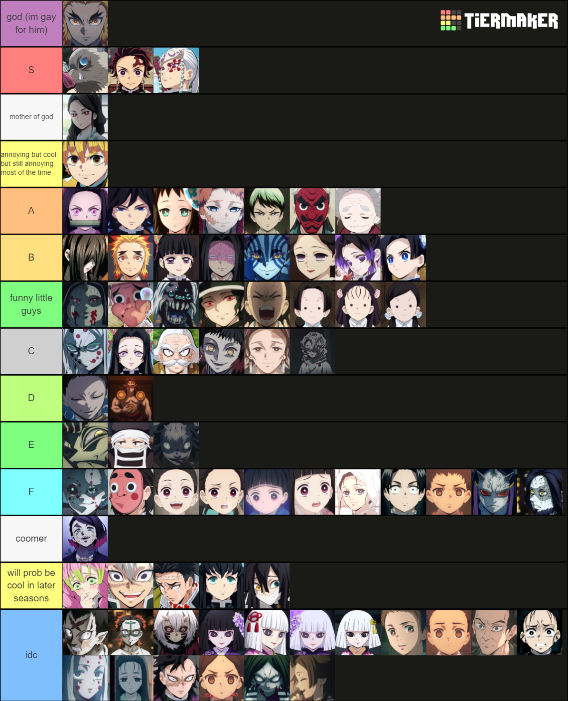 Demon Slayer Characters (Anime) Tier List (Community Rankings) - TierMaker