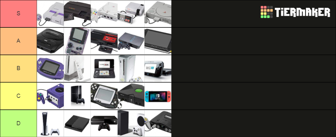Gaming Consoles Tier List (Community Rankings) - TierMaker