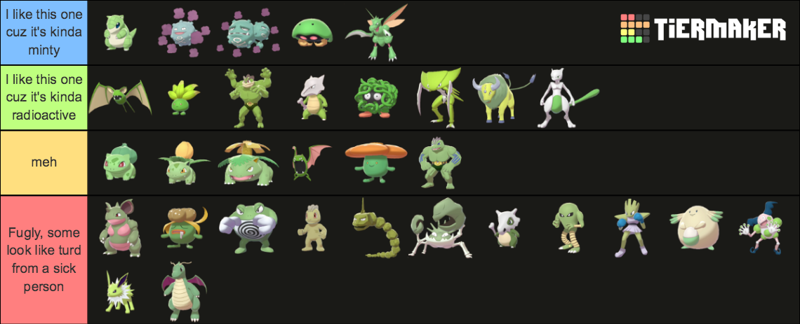 Gen 1 Pokemon Shinies Tier List (Community Rankings) - TierMaker