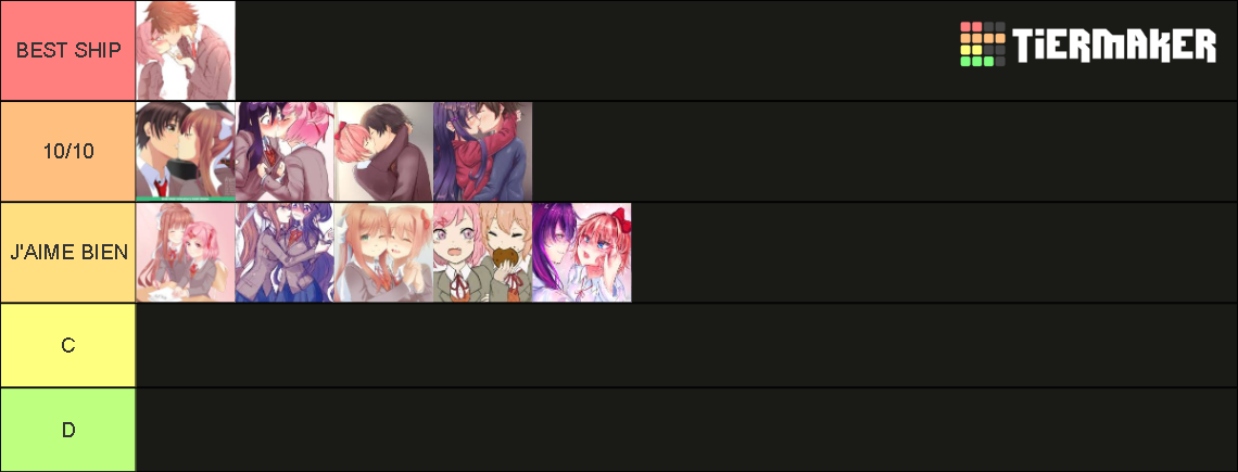 Doki Doki Literature Club ships Tier List (Community Rankings) - TierMaker