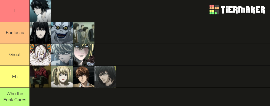 Death Note Characters Tier List (Community Rankings) - TierMaker