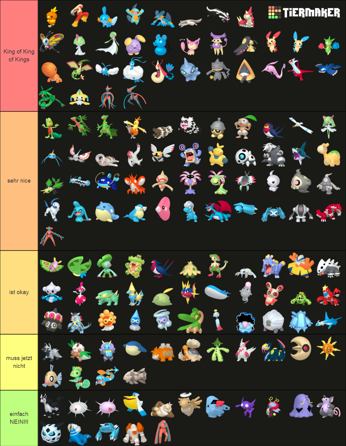 Gen 3 Pokemon Tier List (Community Rankings) - TierMaker