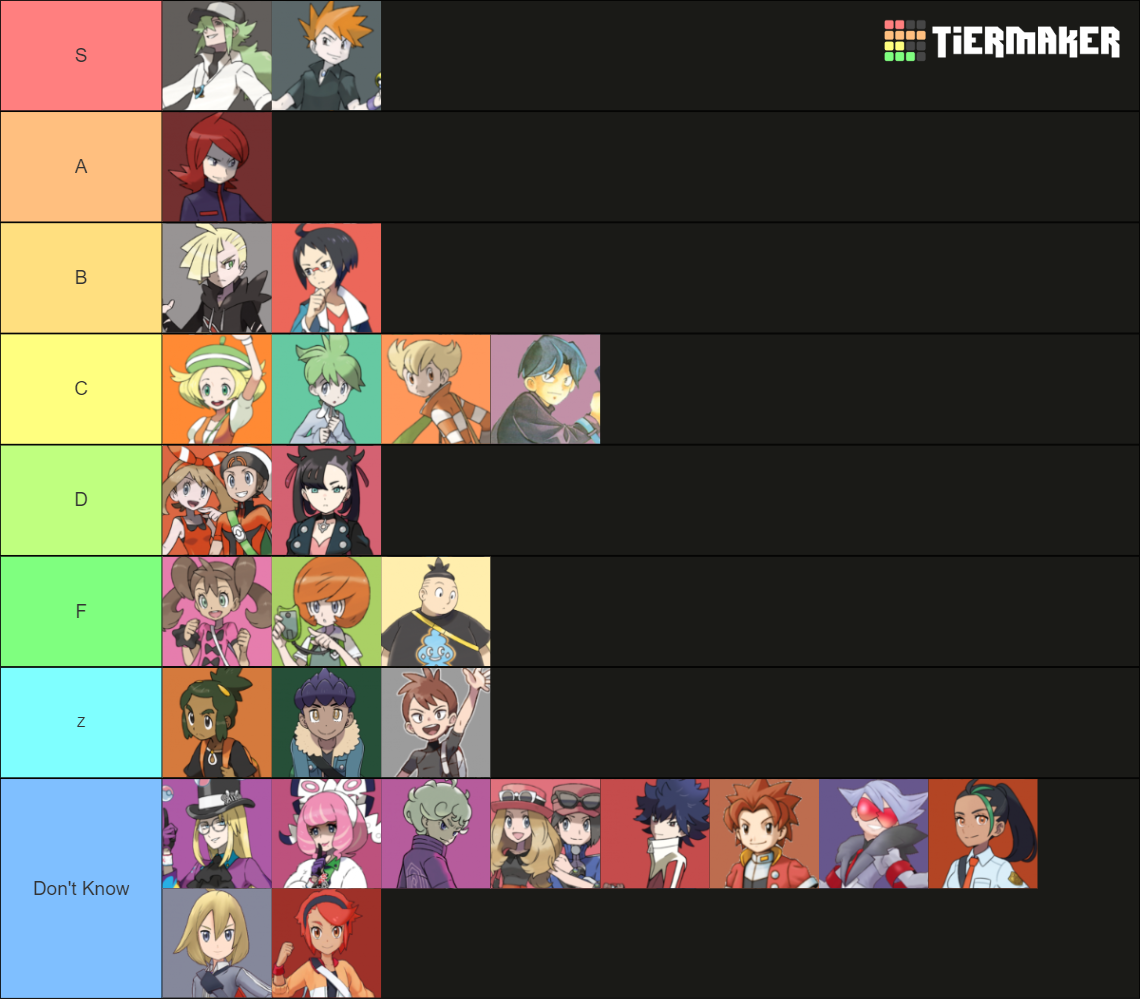 Pokémon Game Rivals Tier List (Community Rankings) - TierMaker