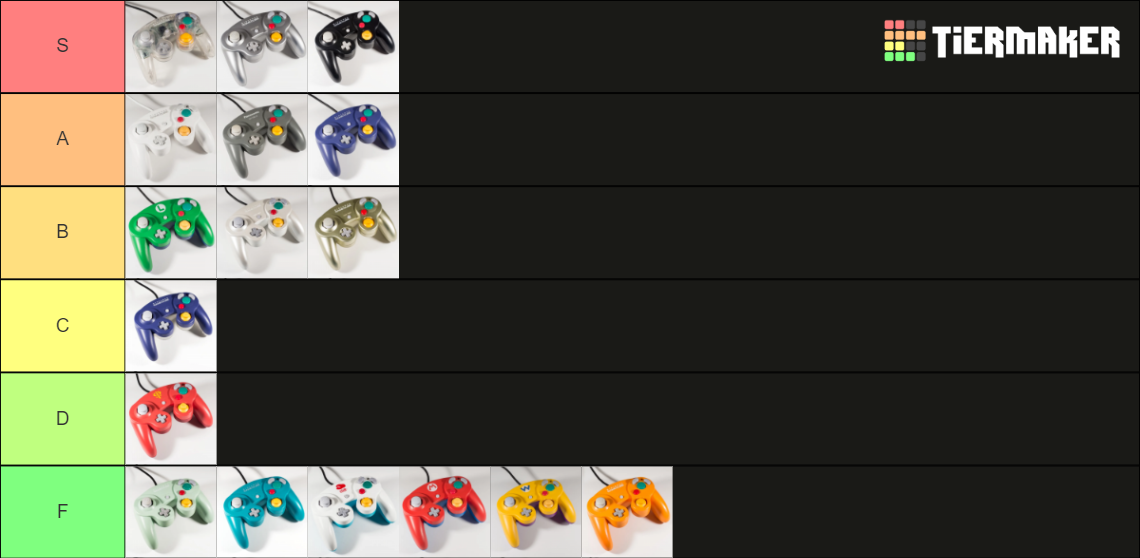 Gamecube Controller Color Tier List (Community Rankings) - TierMaker