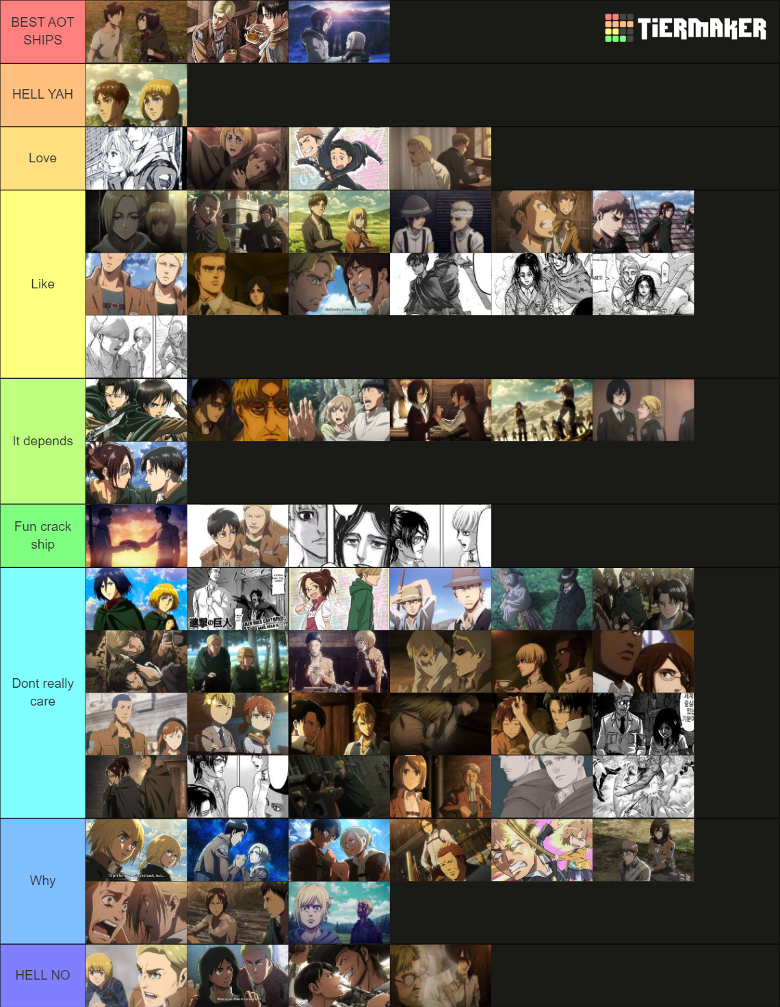 aot ships (the big one) Tier List (Community Rankings) - TierMaker