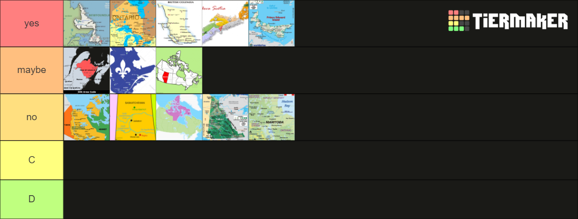 Canadian Provinces Tier List (Community Rankings) - TierMaker