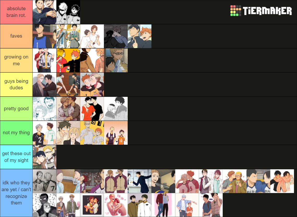 the superior haikyuu ships Tier List (Community Rankings) - TierMaker