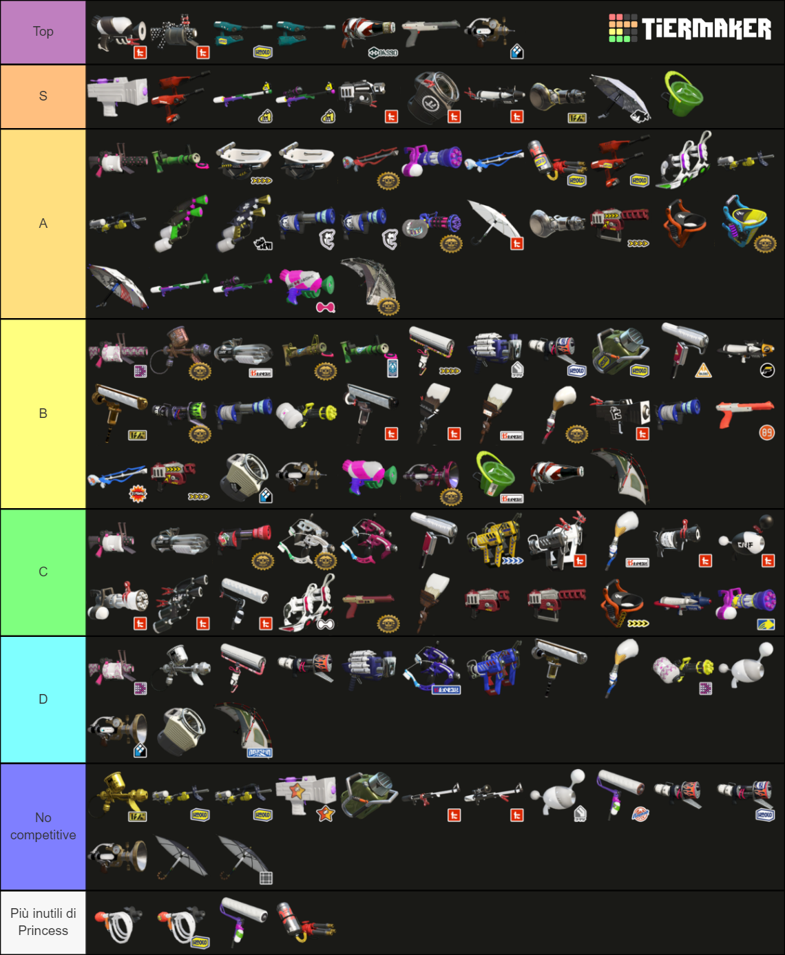 Splatoon 2 Tierlist (v 5.0.0) Tier List (Community Rankings) - TierMaker