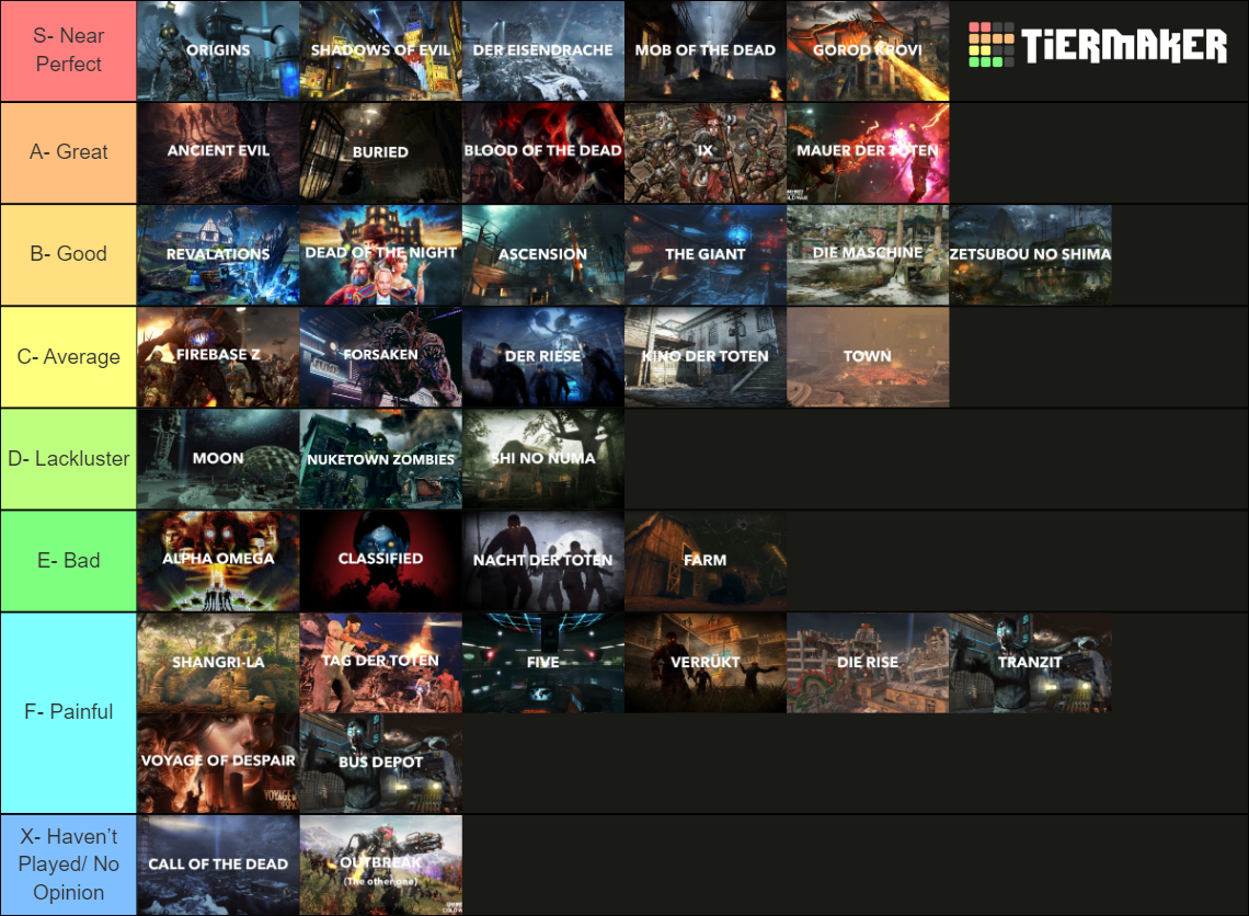 COD Zombies Maps + More (As of 4/2022) Tier List (Community Rankings ...