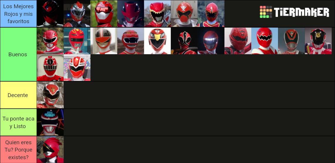 Super Sentai & Power Rangers Red Rangers Tier List (Community Rankings ...