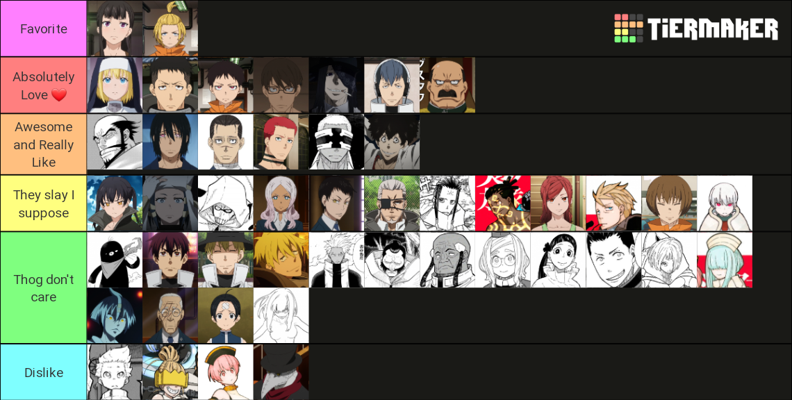 Fire Force Characters Tier List (Community Rankings) - TierMaker