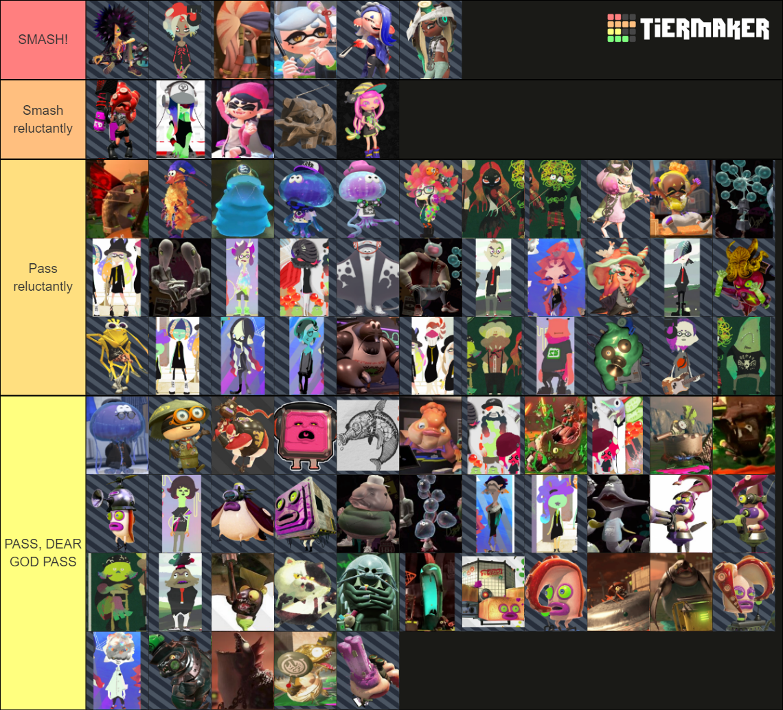 Splatoon Smash or Pass Tier List (Community Rankings) - TierMaker