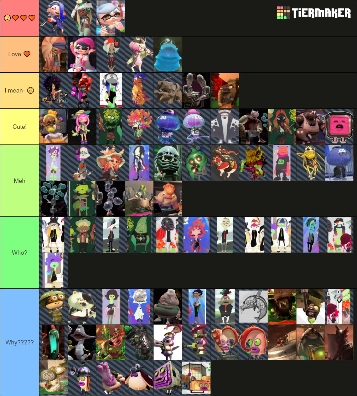 Splatoon Ultimate Simp List Tier List (Community Rankings) - TierMaker