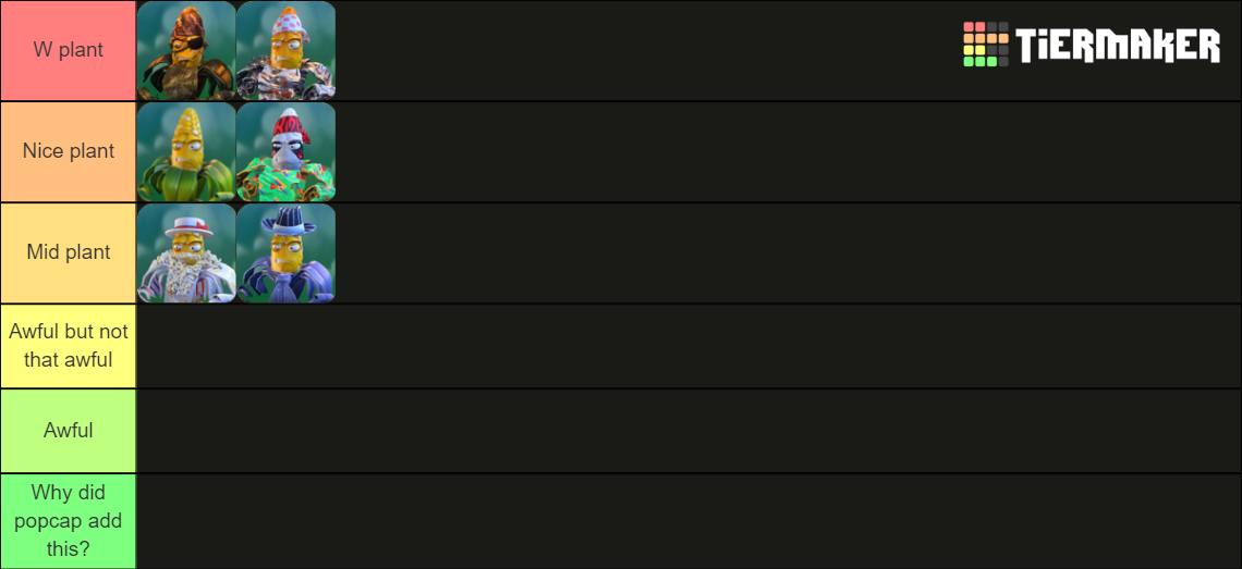 PvZ:GW2 all Kernel Corn ranking Tier List (Community Rankings) - TierMaker