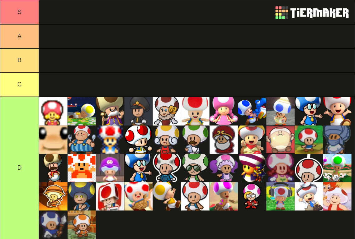 Toad Tier List (Community Rankings) - TierMaker