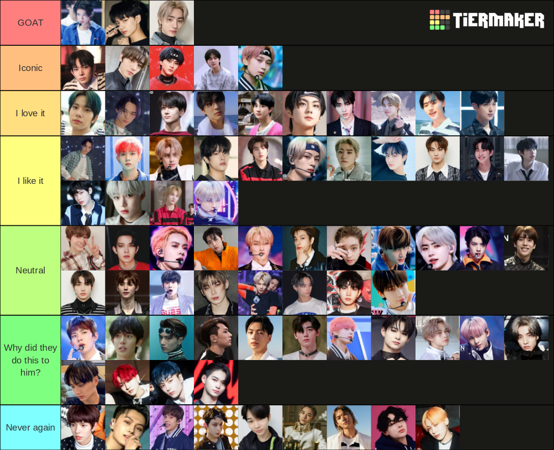 Enhypen Hair Ranking Tier List (Community Rankings) - TierMaker