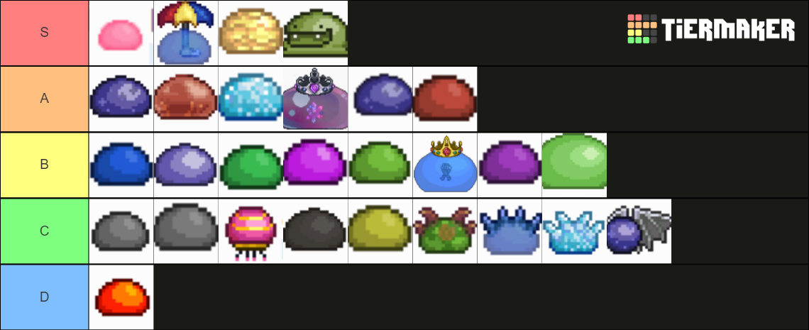 Terraria Slimes Tier List (Community Rankings) - TierMaker