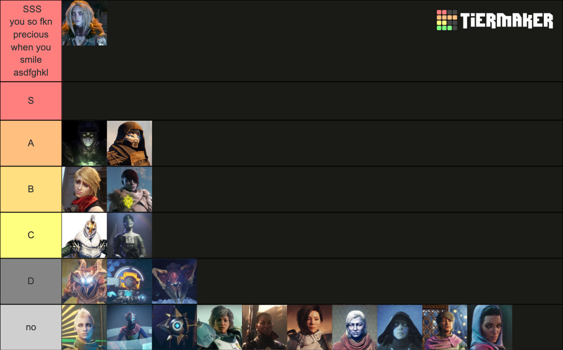 Recent Destiny Tier Lists - TierMaker