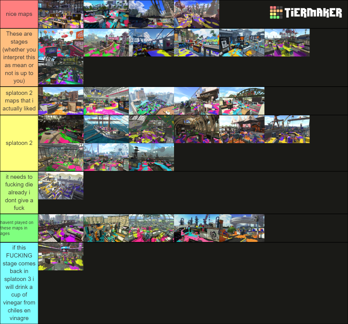 All splatoon maps (including Splatoon 3 maps) Tier List (Community ...