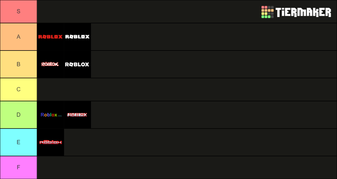 Roblox Logo Evolution Tier List (Community Rankings) - TierMaker