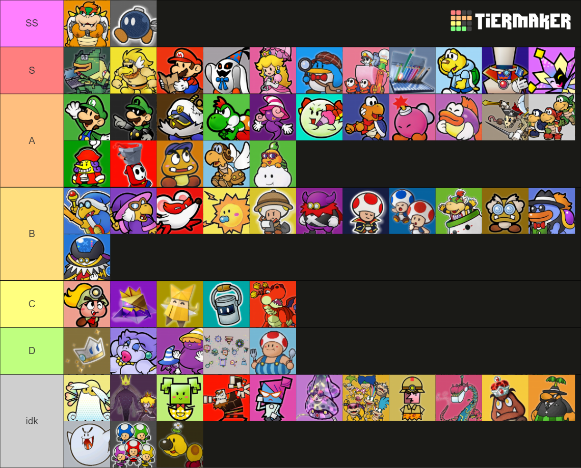 Paper Mario Characters Tier List (Community Rankings) - TierMaker