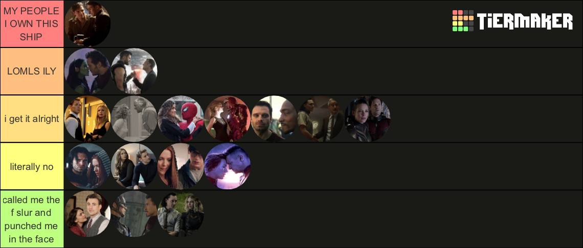 Marvel MCU - Ships Tier List (Community Rankings) - TierMaker