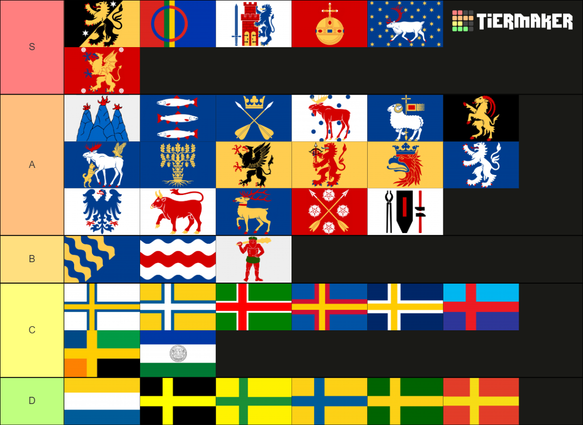 Landskapsflaggor/Regional Swedish flags Tier List (Community Rankings ...