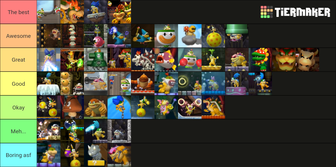 All New Super Mario Bros Bosses Tier List (Community Rankings) - TierMaker
