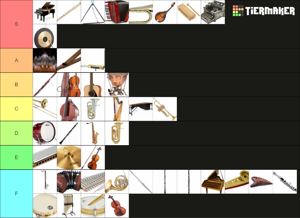Orchestral instruments Tier List (Community Rankings) - TierMaker