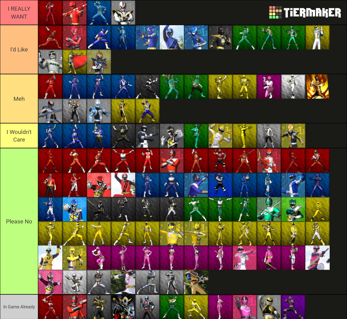 Every Power Ranger Rankes Tier List (Community Rankings) - TierMaker