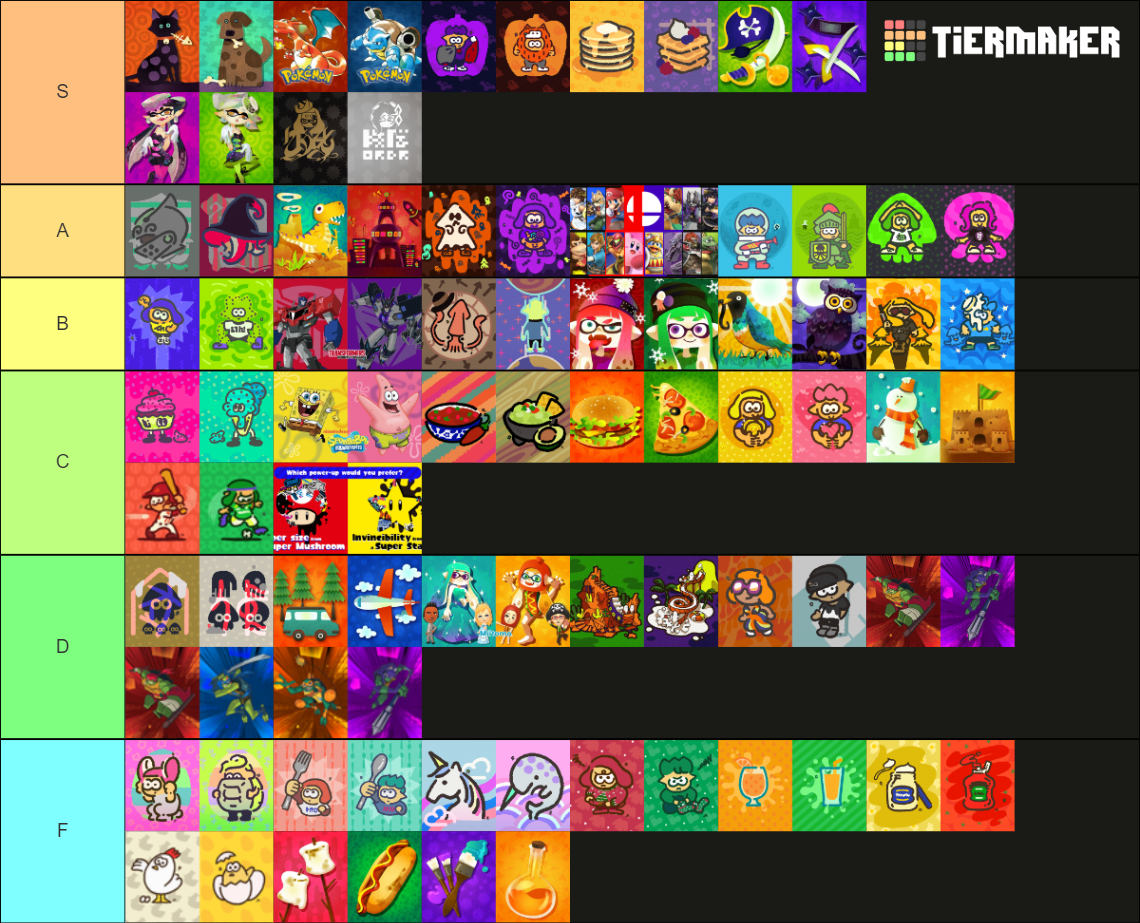 NA Splatoon 1 & 2 Splatfests Tier List (Community Rankings) - TierMaker