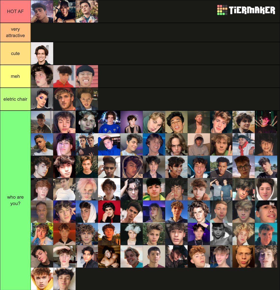 Tik Tok boys (full list) Tier List (Community Rankings) - TierMaker