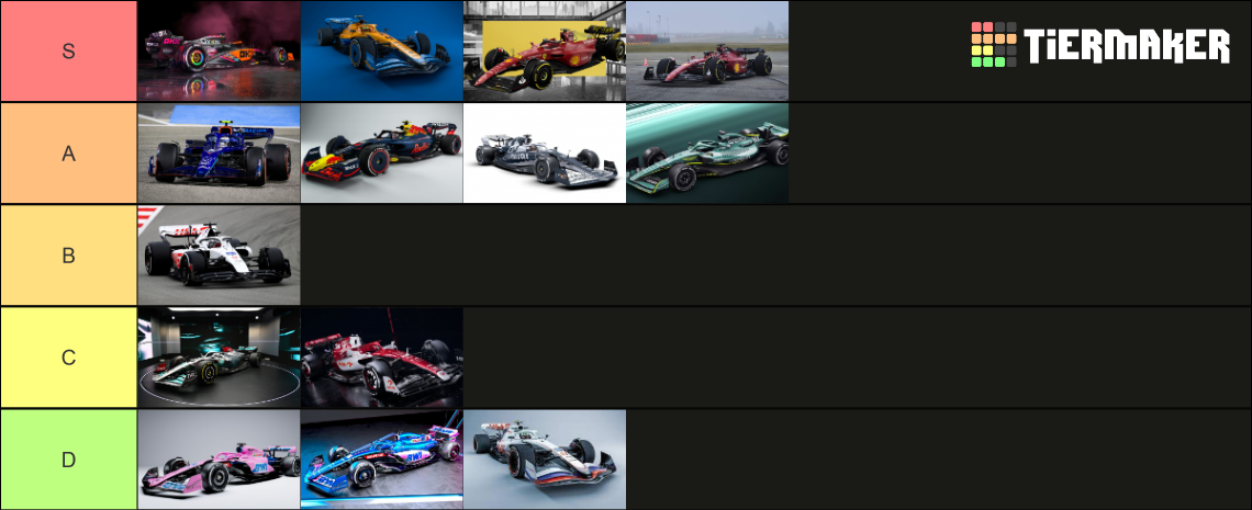 F1 2022 All Car Liveries So Far Tier List (Community Rankings) - TierMaker