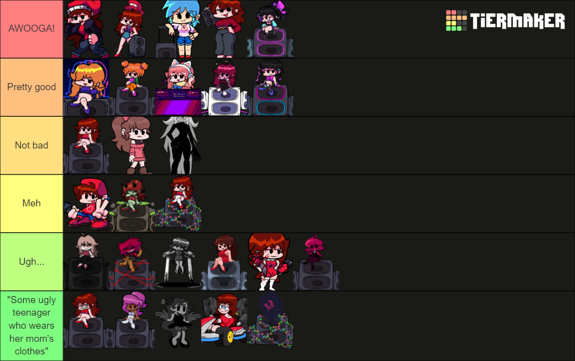 Friday Night Funkin Girlfriend designs Tier List (Community Rankings ...