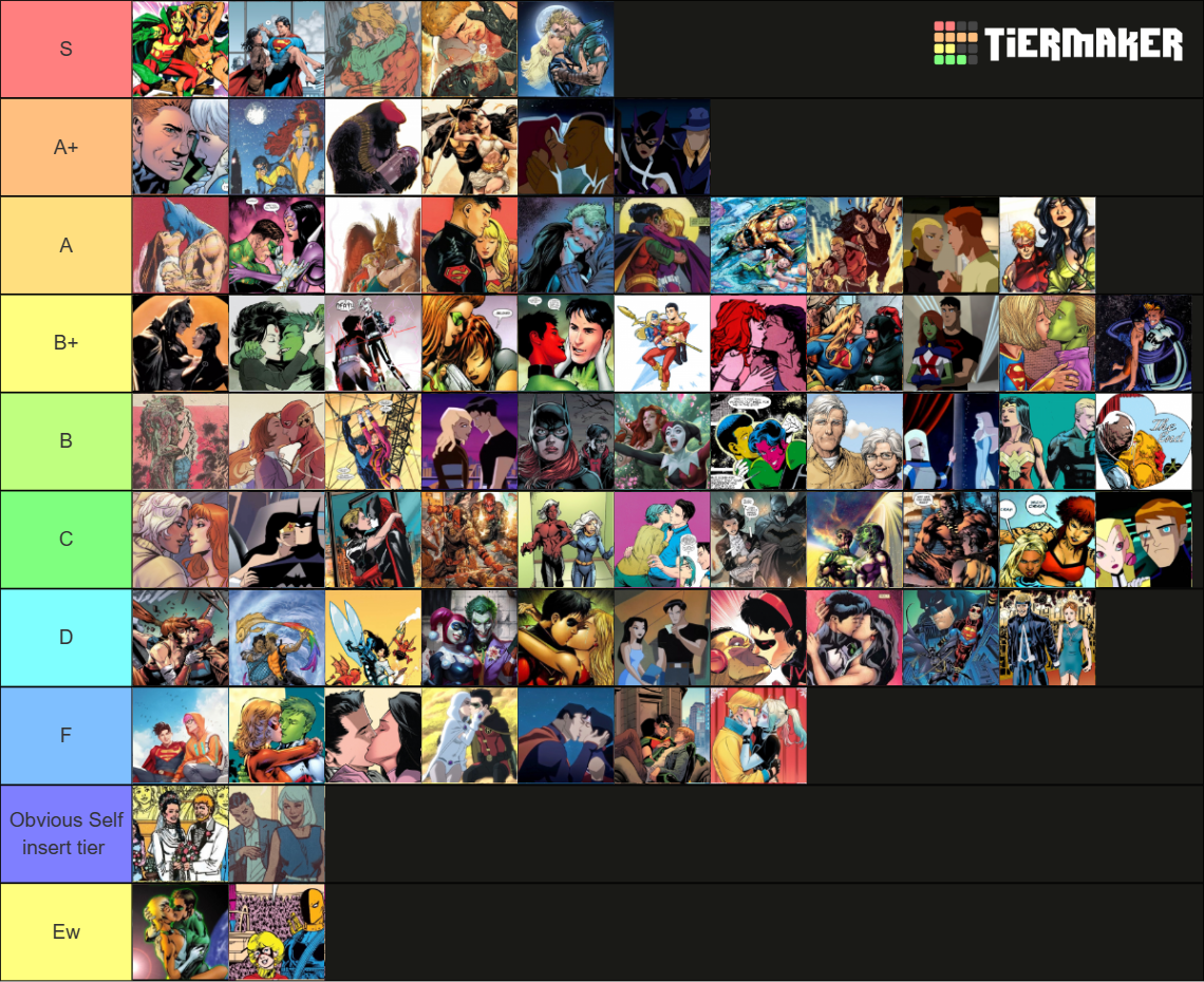 DC Couples Tier List (Community Rankings) - TierMaker