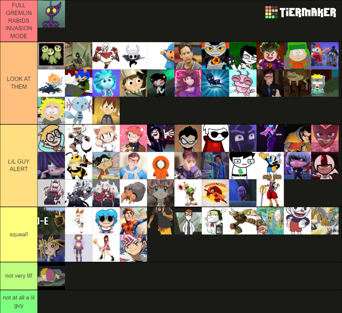 LIL GUY Tier List (Community Rankings) - TierMaker