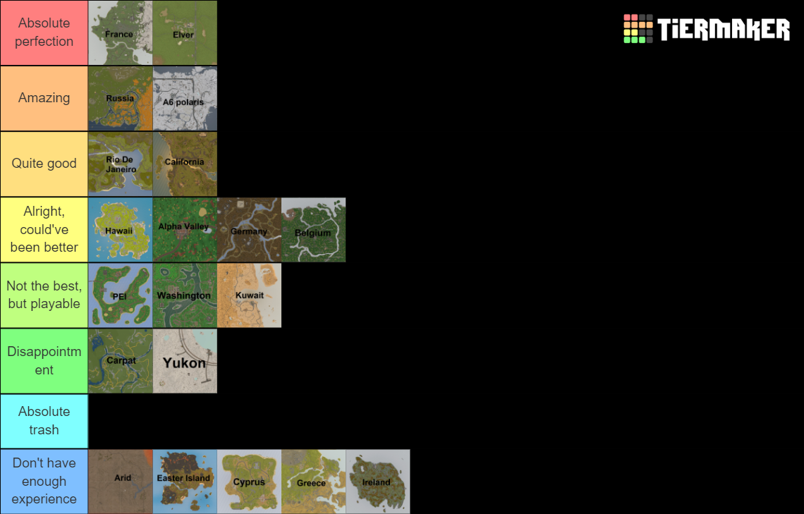 Unturned Maps (not including most arena maps) Tier List (Community ...