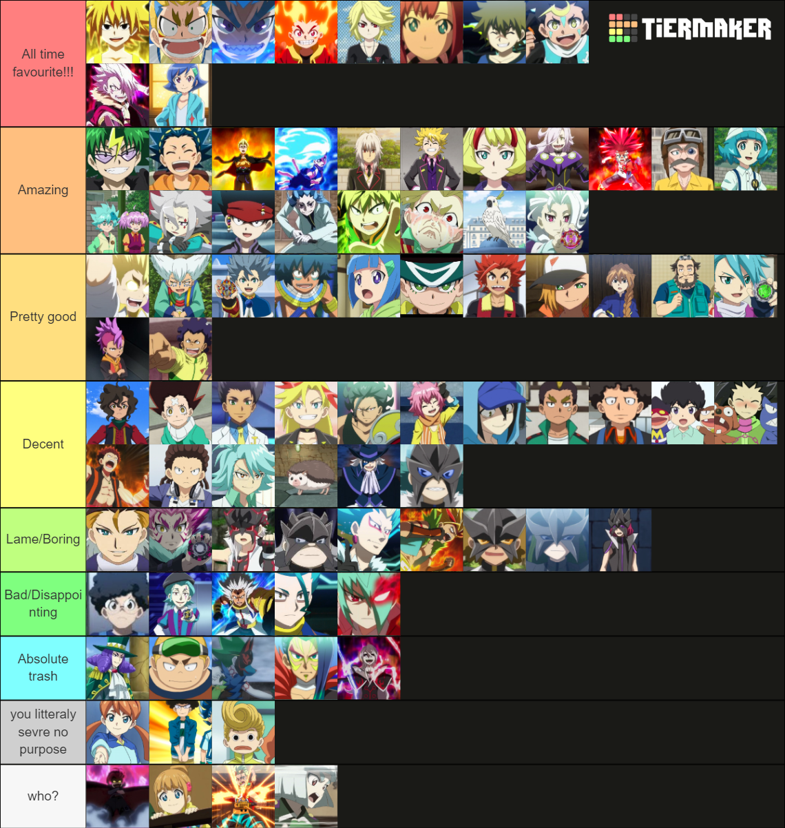 Ultimate Beyblade Burst character template Tier List (Community ...