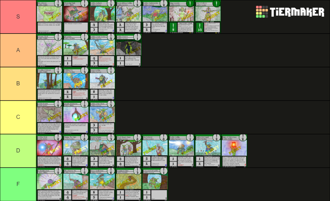Mystic Islands All Goblin Faction Cards sets 1-2 Tier List (Community ...